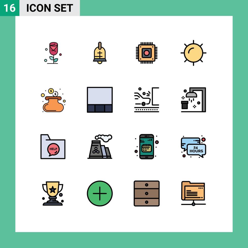 Editable Vector Line Pack of 16 Simple Flat Color Filled Lines of grid ...