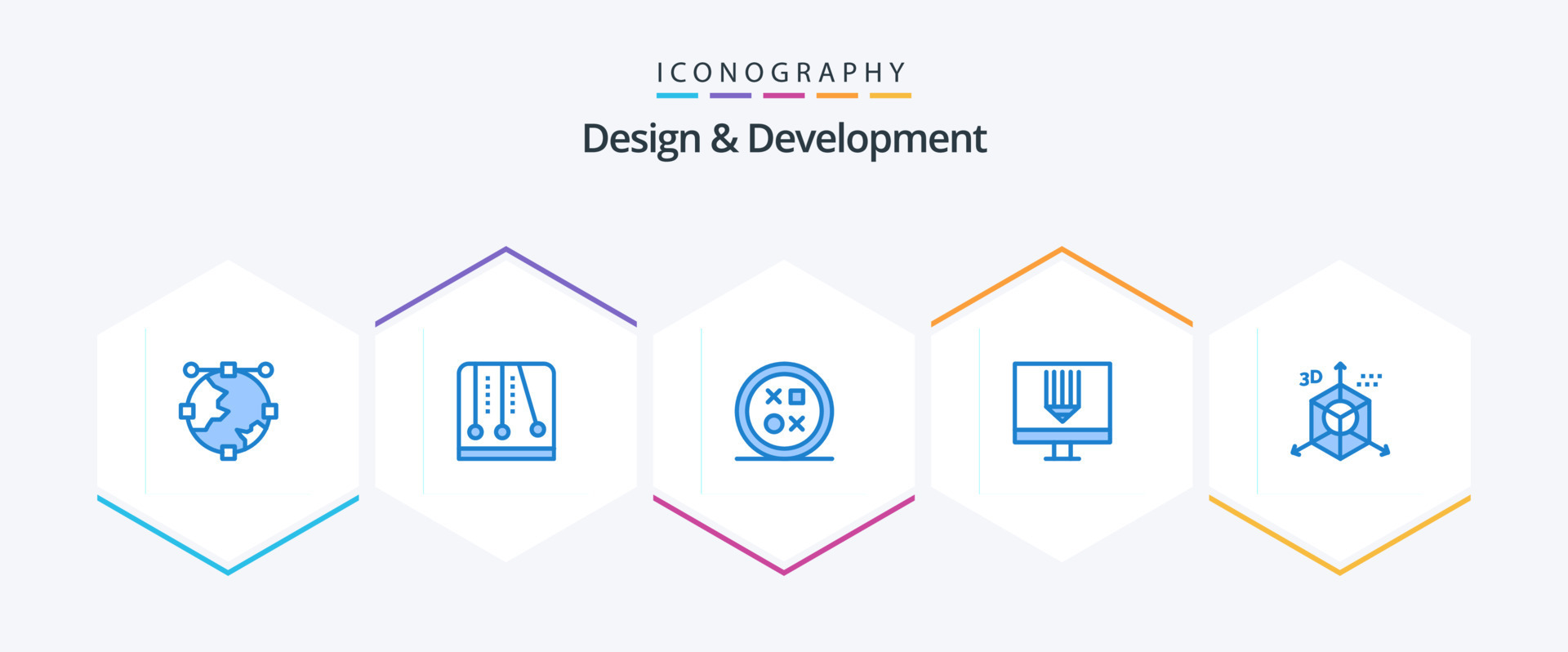 Design and Development 25 Blue icon pack including development. computer. video game. coding ...
