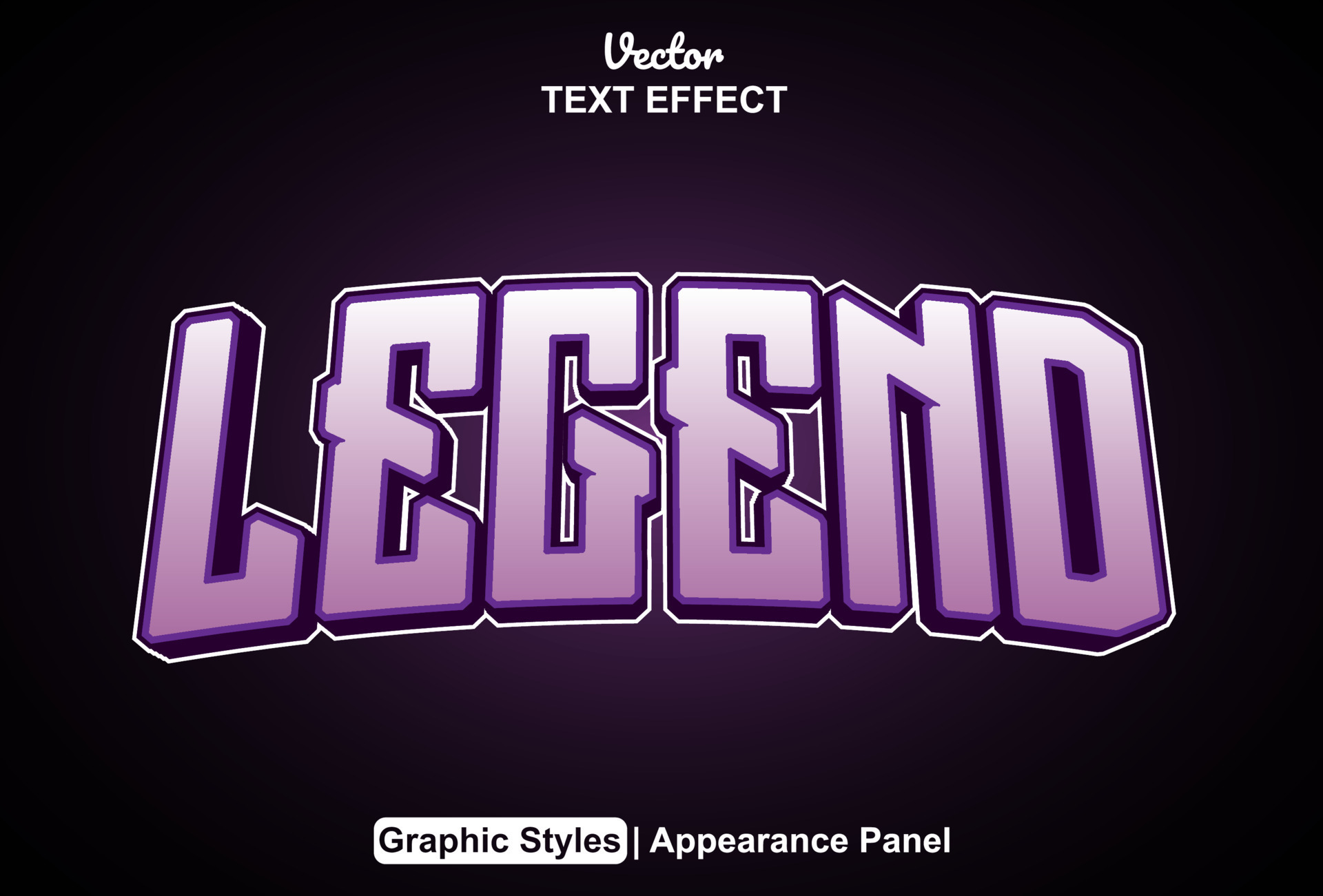 Legend Text Effect With Graphic Style And Editable. 19257403 Vector Art