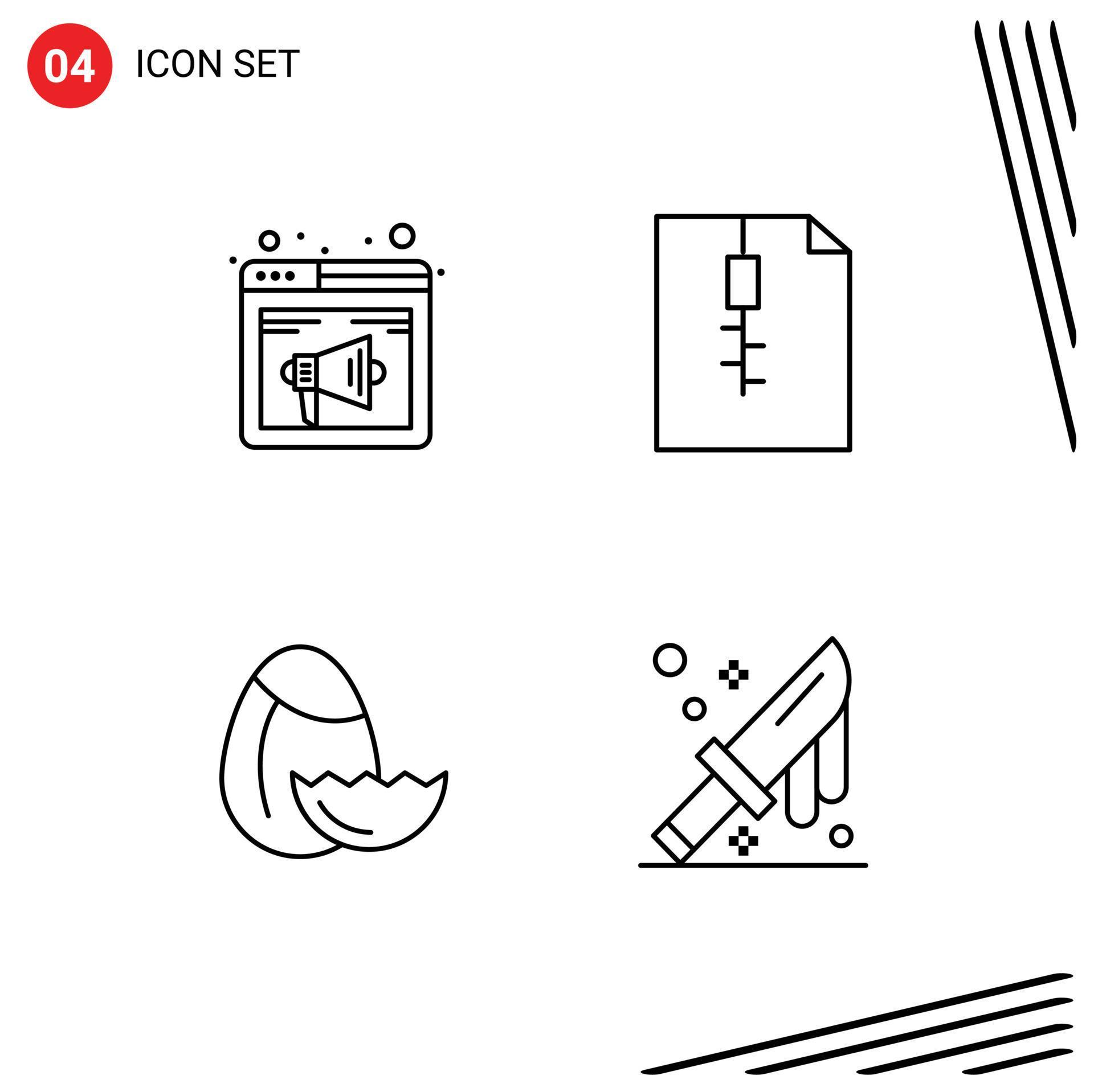 4 Universal Filledline Flat Colors Set For Web And Mobile Applications Browser Nature Speaker