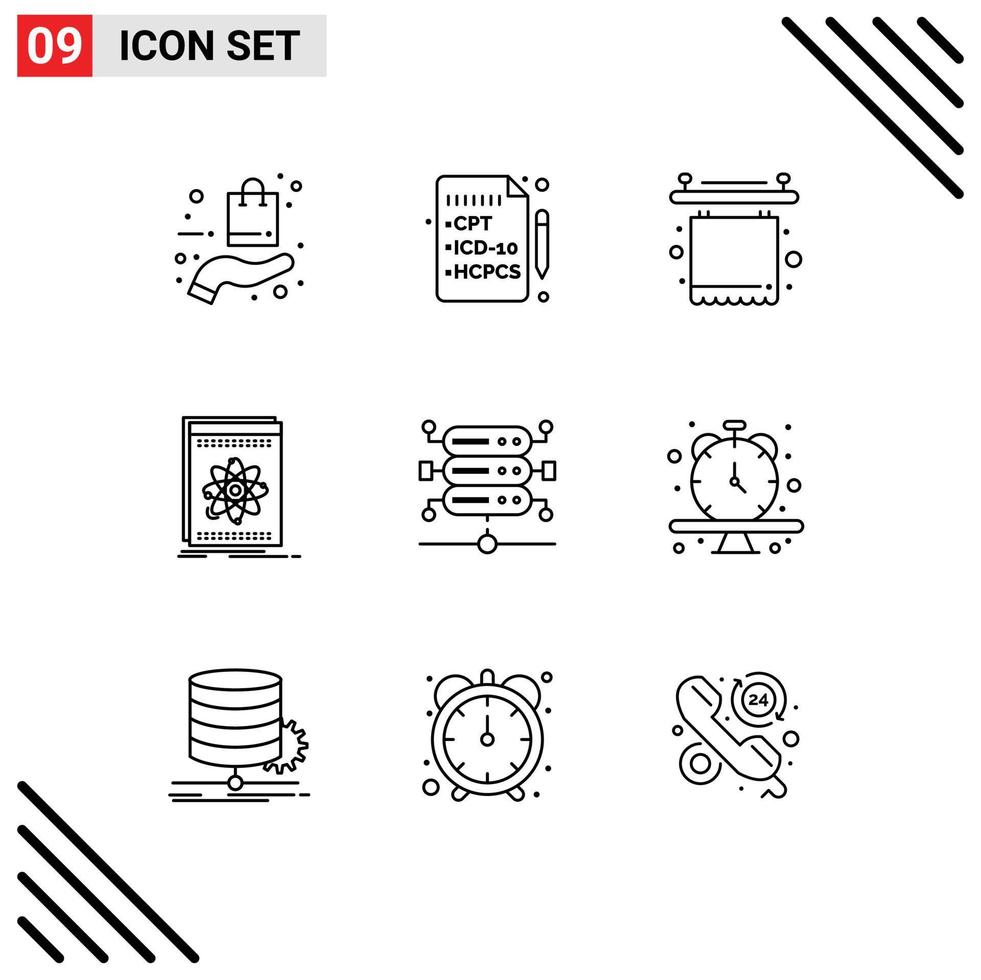 Set Of 9 Vector Outlines On Grid For Database Platform Bathroom Developer Api Editable Vector