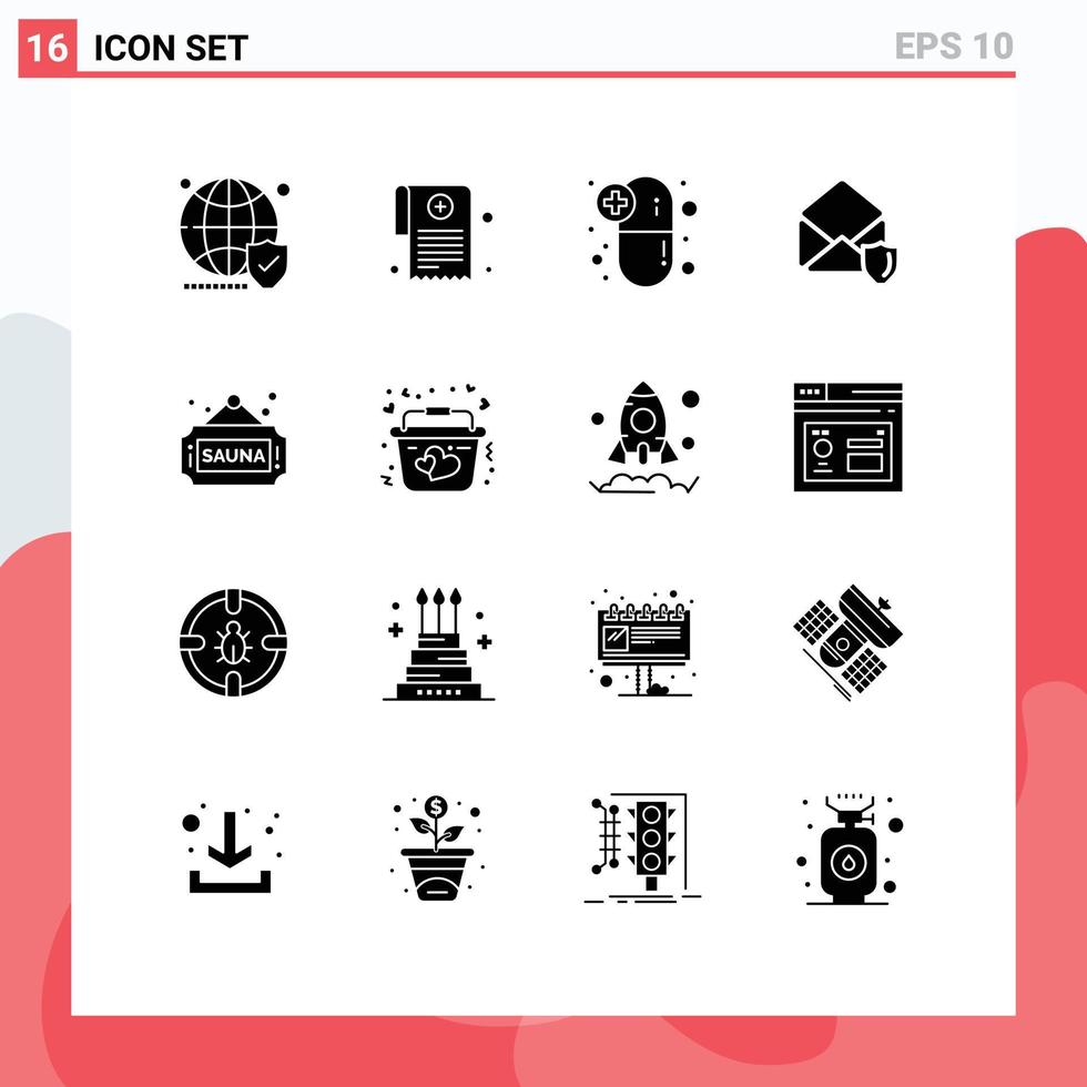 Stock Vector Icon Pack of 16 Line Signs and Symbols for fitness open ...