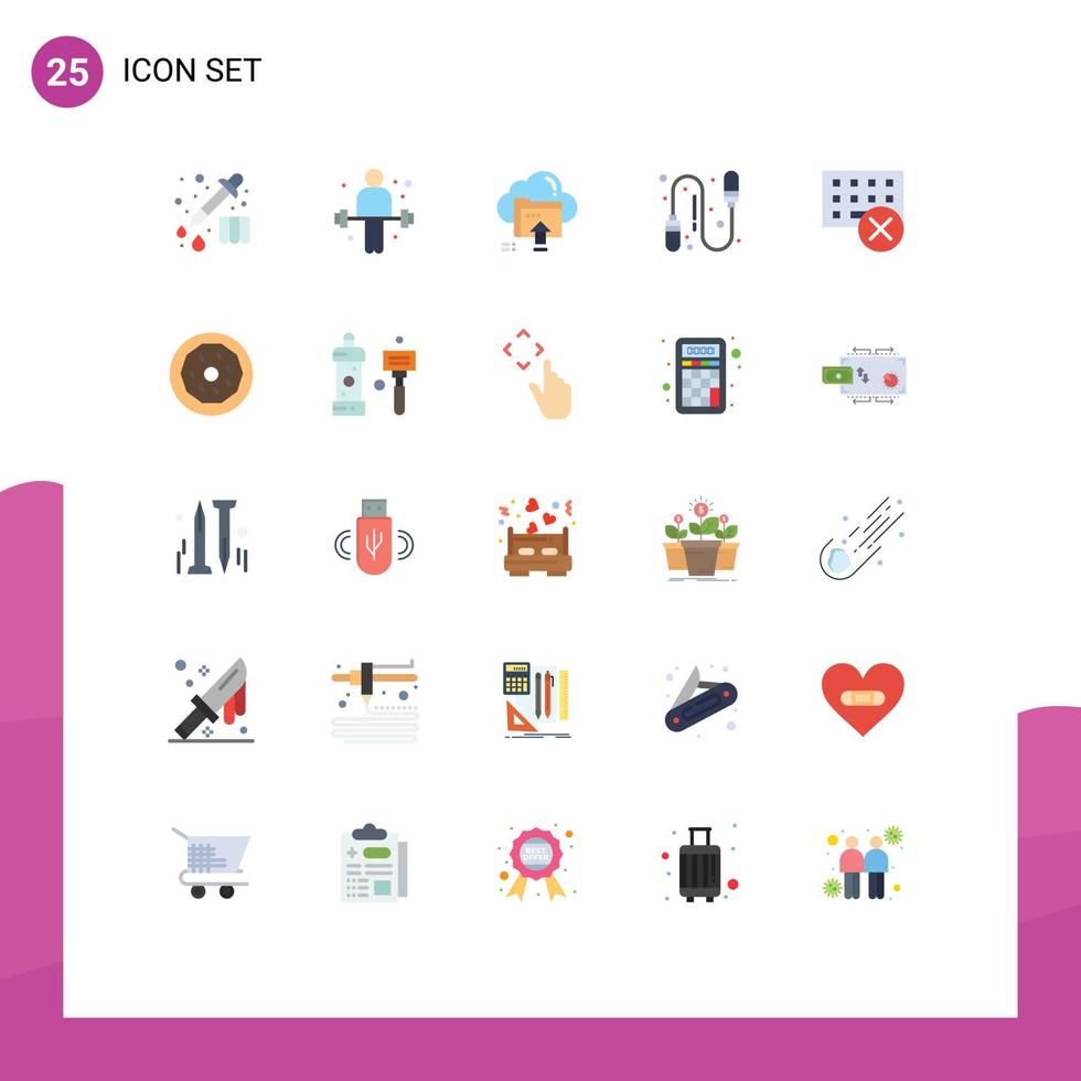 25 User Interface Flat Color Pack Of Modern Signs And Symbols Of Gadget Computers Arrow Jump