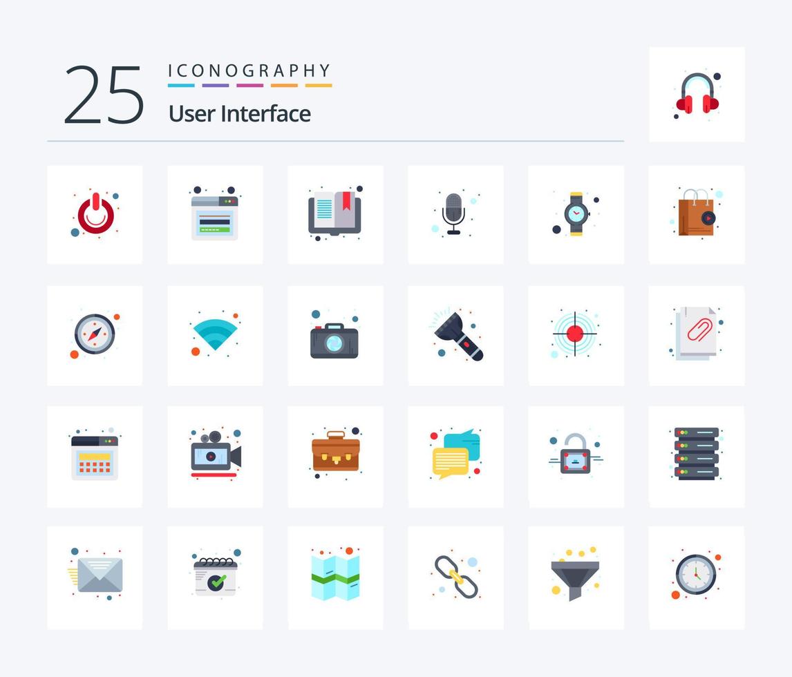 User Interface 25 Flat Color icon pack including time. voice. web ... User Interface 25 Flat Color icon pack including time. voice. web ...