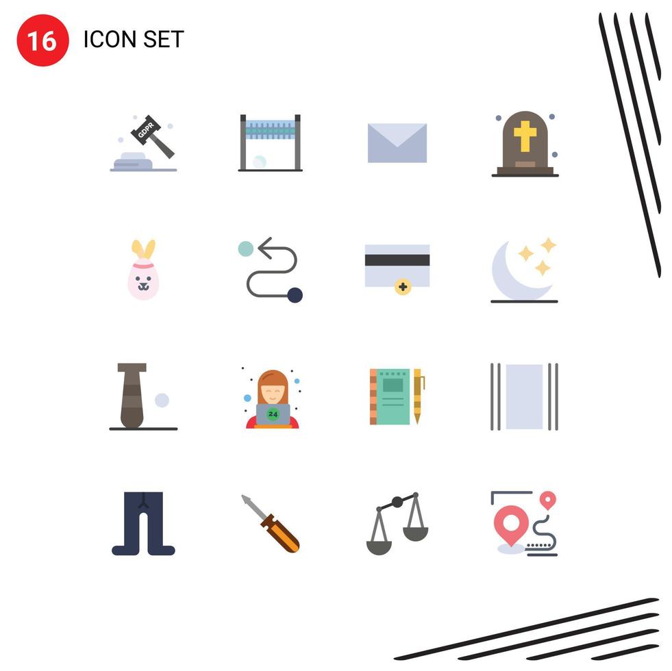 User Interface Pack Of 16 Basic Flat Colors Of Easter Tombstone Volleyball Halloween Dead