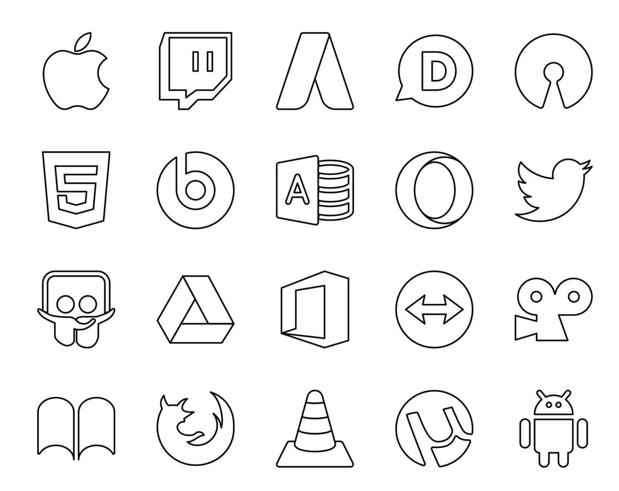 20 Social Media Icon Pack Including firefox viddler opera teamviewer ...