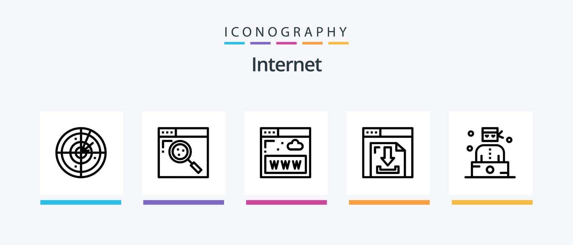 Internet Line 5 Icon Pack Including internet. website. communications. sharing. interface ...