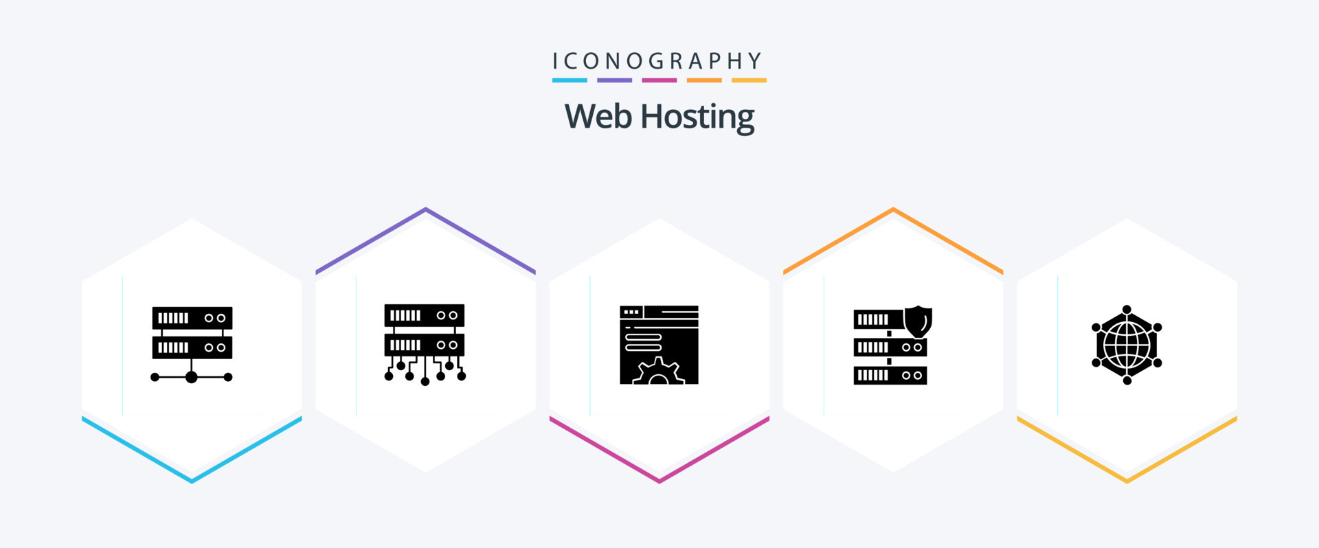 Web Hosting 25 Glyph icon pack including security. network . data . web brower 19265361 Vector ...