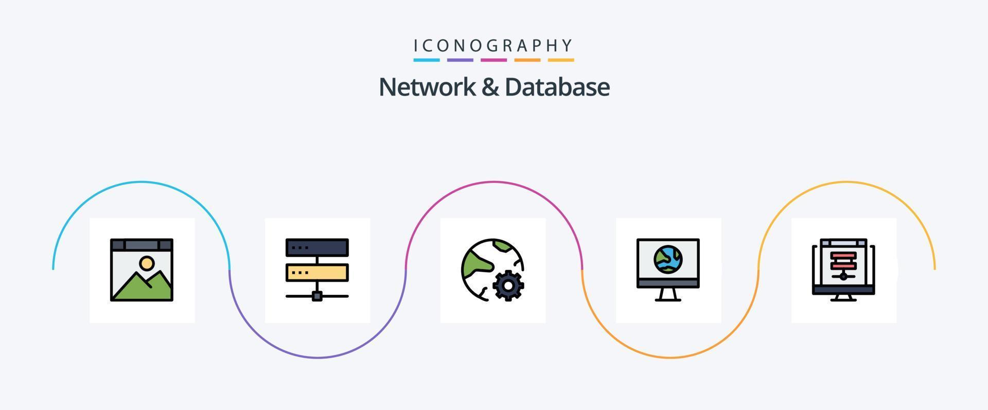 Network And Database Line Filled Flat 5 Icon Pack Including connect ... Network And Database Line Filled Flat 5 Icon Pack Including connect ...