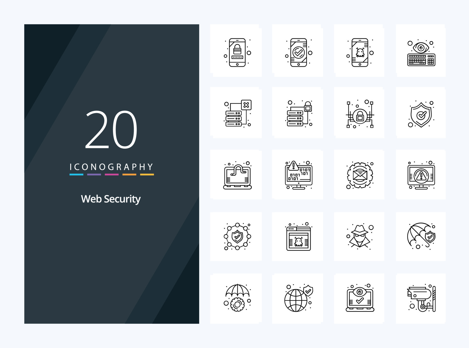 20 Web Security Outline Icon For Presentation 19265815 Vector Art At Vecteezy