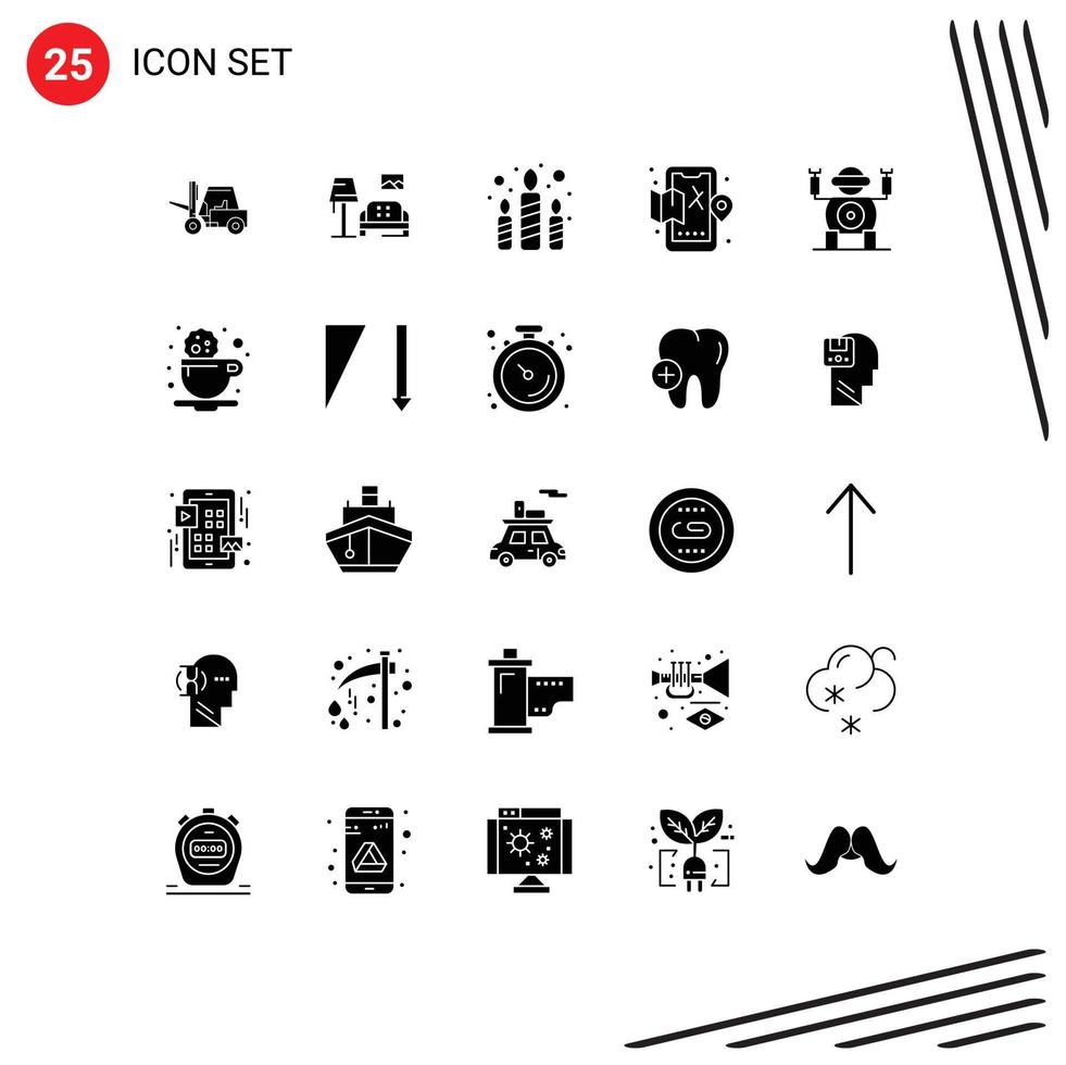 User Interface Pack of 25 Basic Solid Glyphs of technology map candle ... User Interface Pack of 25 Basic Solid Glyphs of technology map candle ...