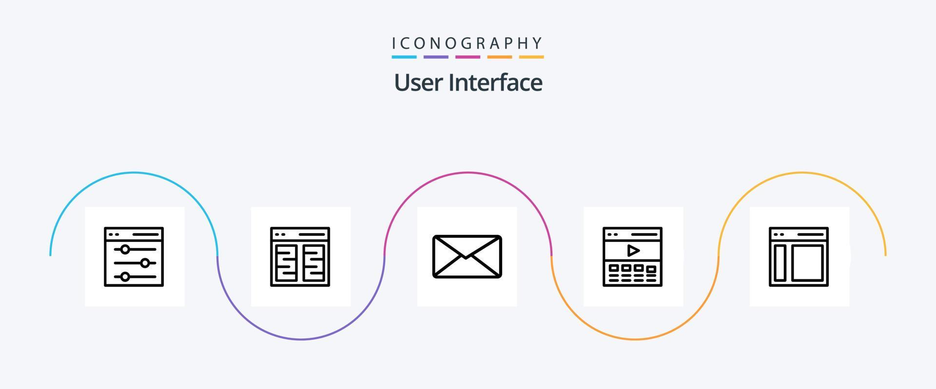 User Interface Line 5 Icon Pack Including interface. header. interface. communication. user ...