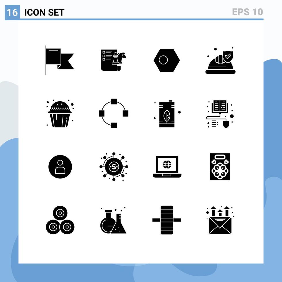 Stock Vector Icon Pack of 16 Line Signs and Symbols for cup shield ...