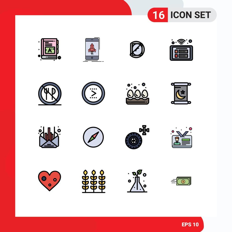 16 User Interface Flat Color Filled Line Pack Of Modern Signs And Symbols Of Wifi Panel Phone