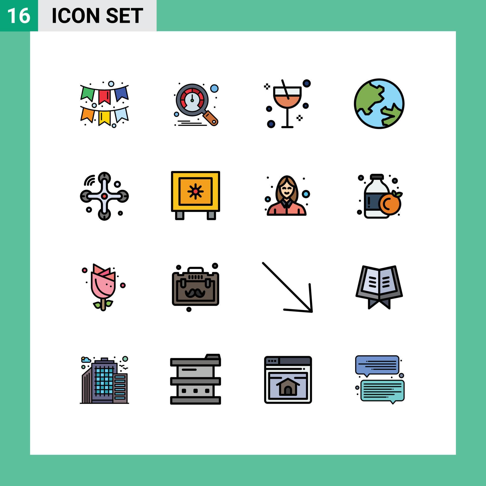 Mobile Interface Flat Color Filled Line Set Of 16 Pictograms Of Internet Of Things Connections