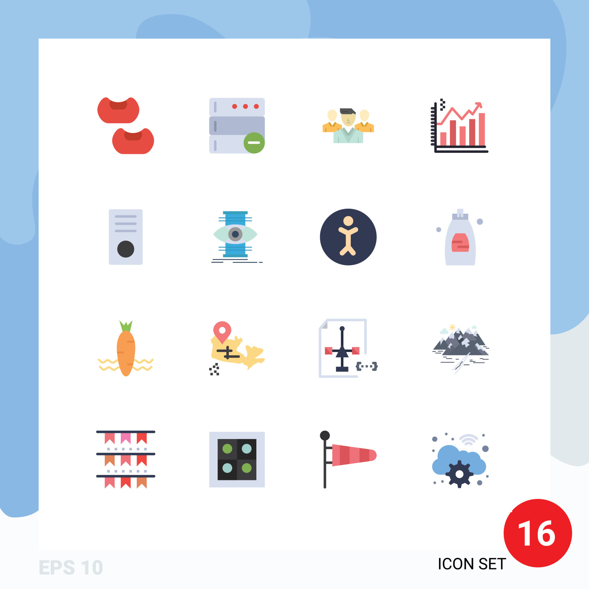 Set Of 16 Modern Ui Icons Symbols Signs For Gadget Desktop Gang Computers Chart Editable Pack Of