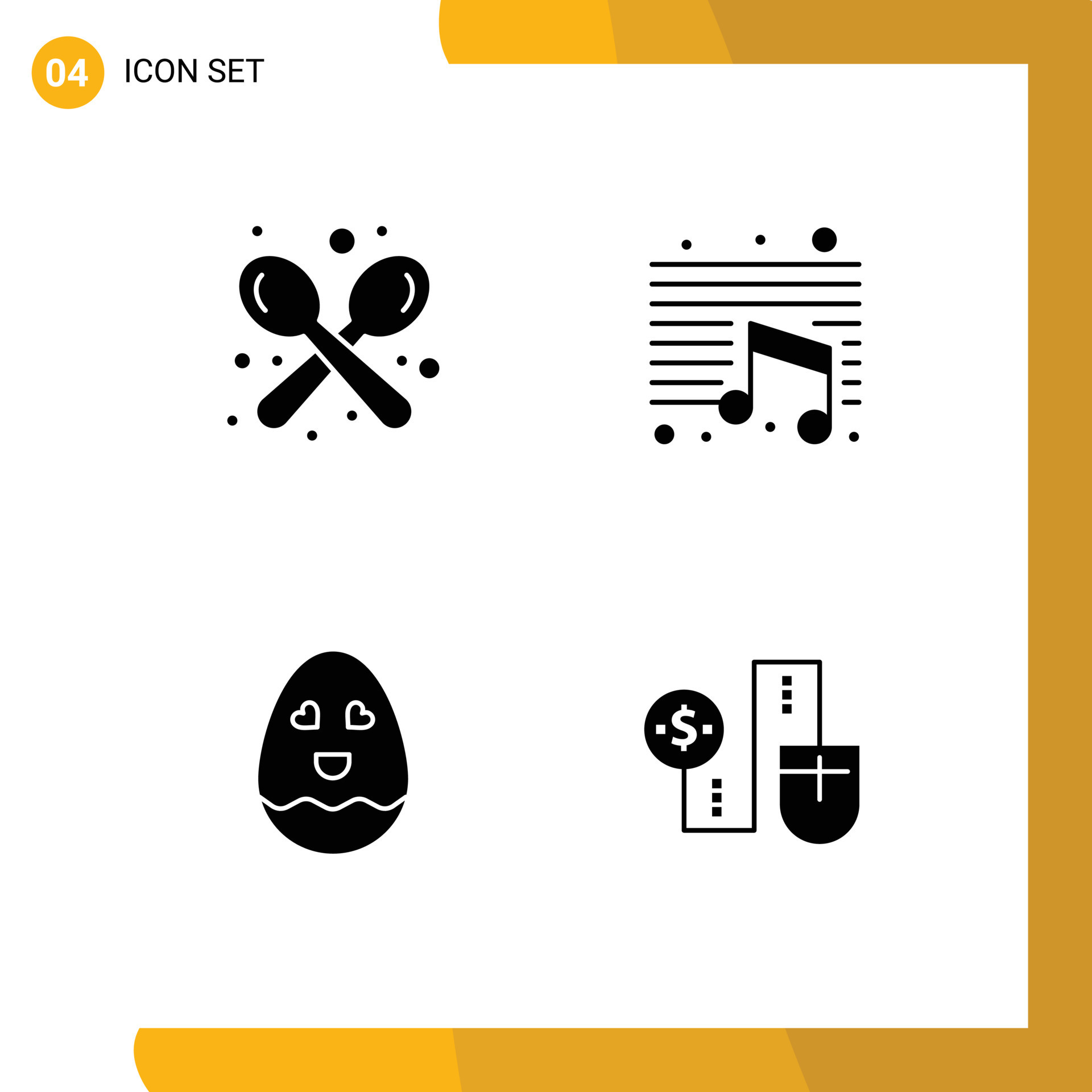 Stock Vector Icon Pack of Line Signs and Symbols for coffee egg spoon note easter Editable ...