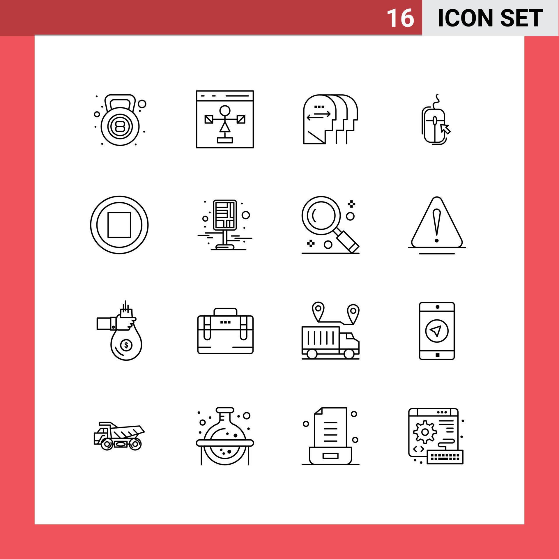 16 Universal Outlines Set For Web And Mobile Applications Shopping Internet Programming Click