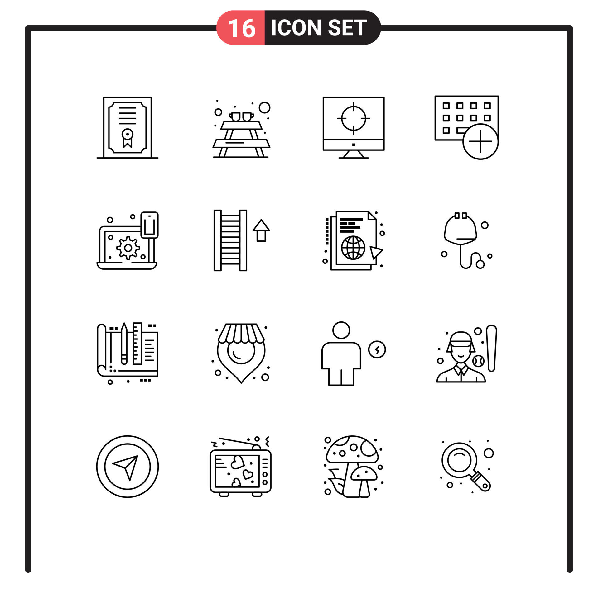 Set Of 16 Commercial Outlines Pack For Preference Configure Target