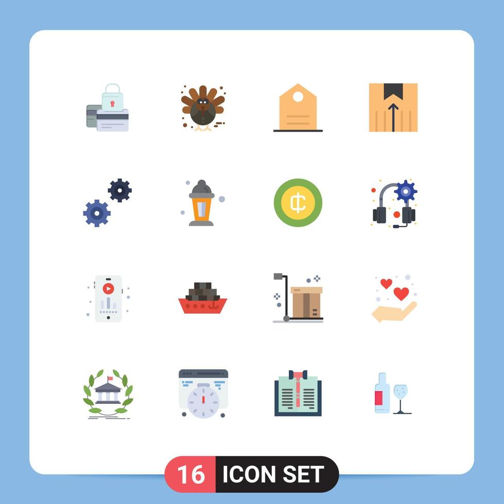 16 Thematic Vector Flat Colors And Editable Symbols Of Controls Shipping Services Thanksgiving