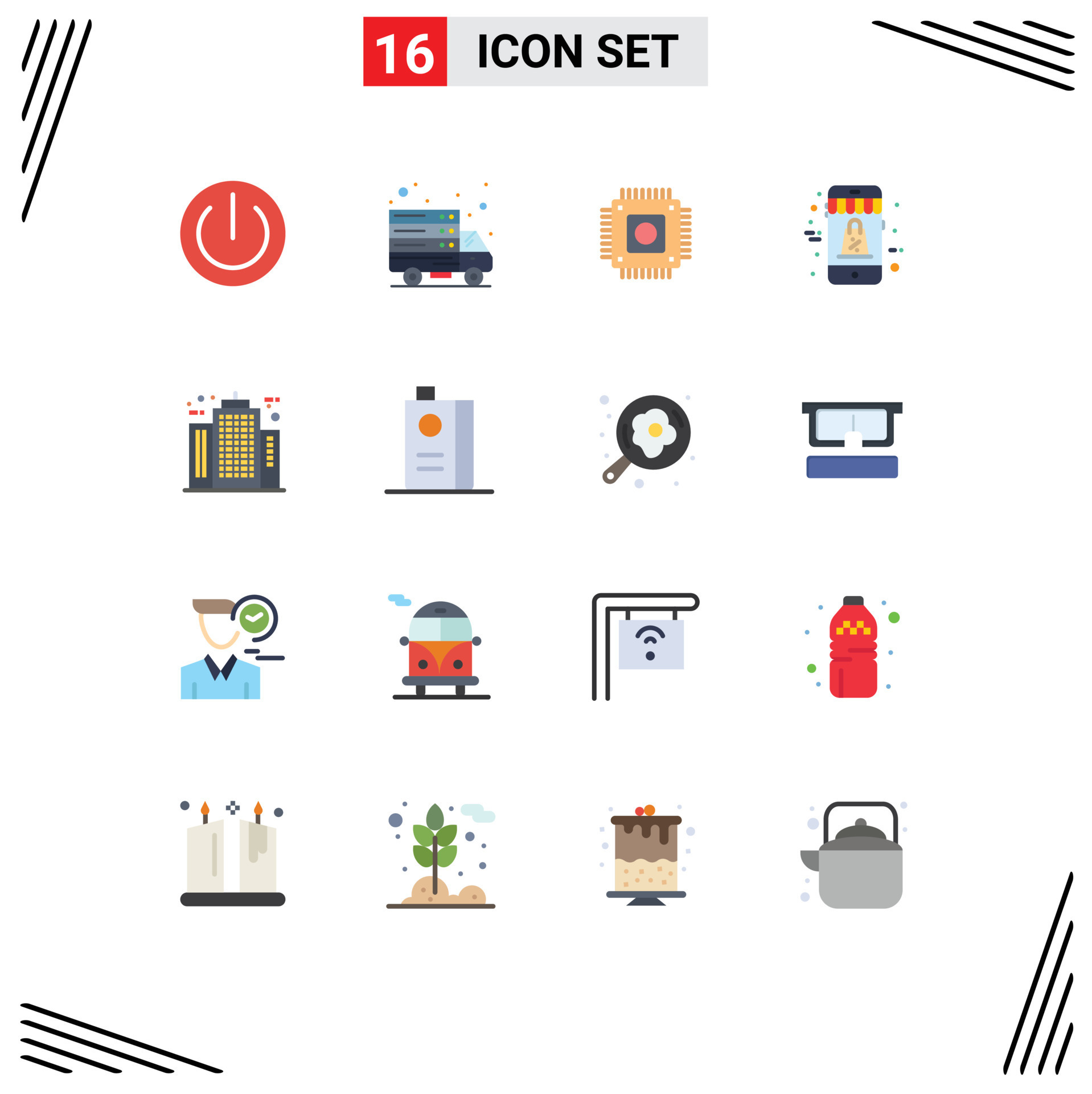Mobile Interface Flat Color Set of 16 Pictograms of architect mobile ... Mobile Interface Flat Color Set of 16 Pictograms of architect mobile ...