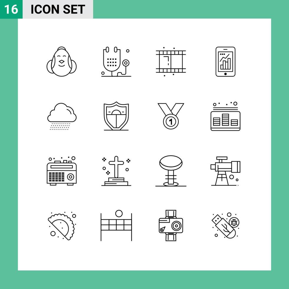 16 Universal Outlines Set For Web And Mobile Applications Mobile Graph Infographic Health