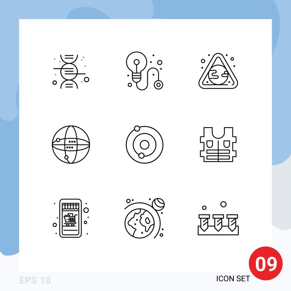 User Interface Pack Of 9 Basic Outlines Of Jacket System Pollution Solar Computing Editable