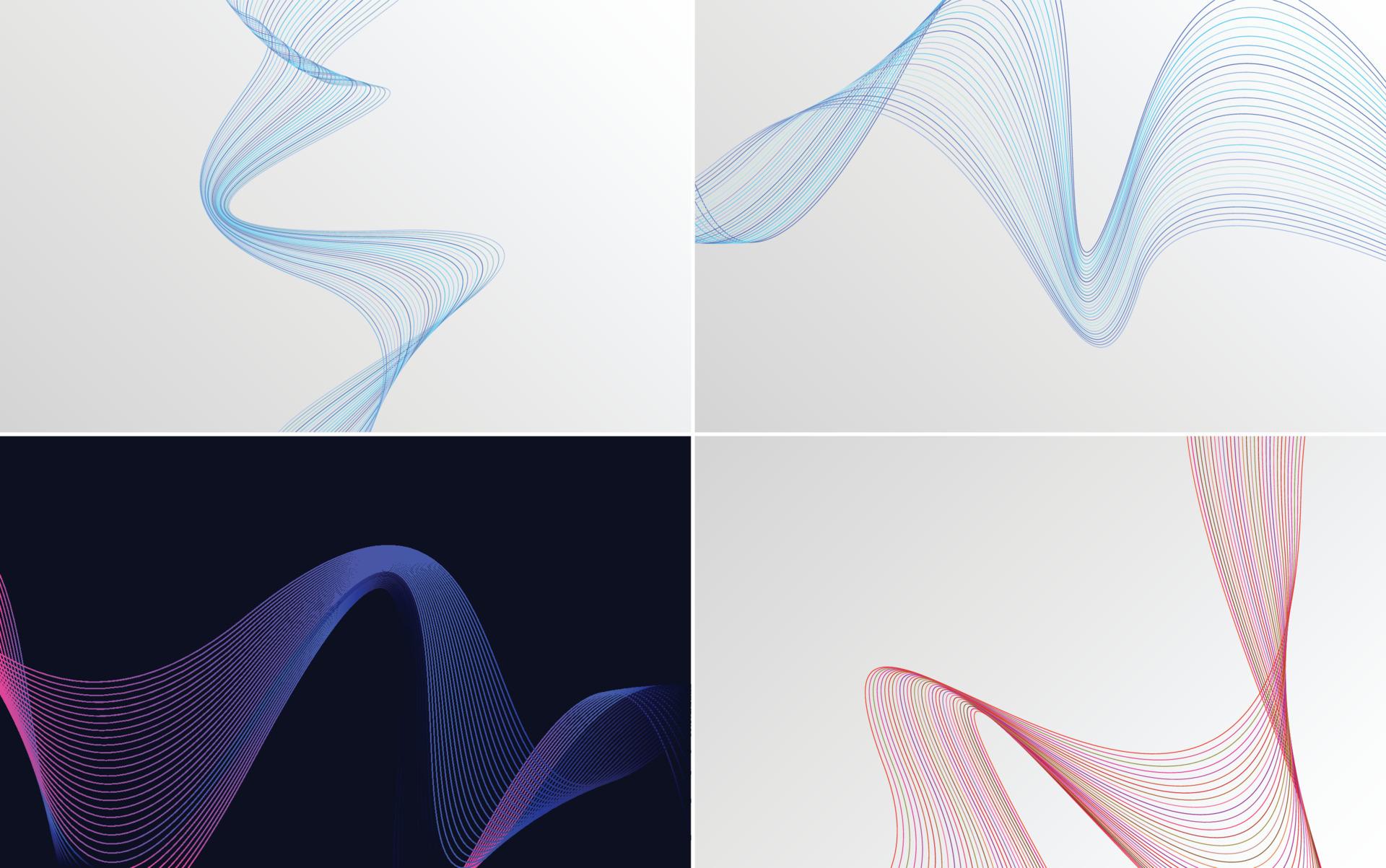 Set of 4 abstract wave backgrounds for a contemporary look 19276699 ...