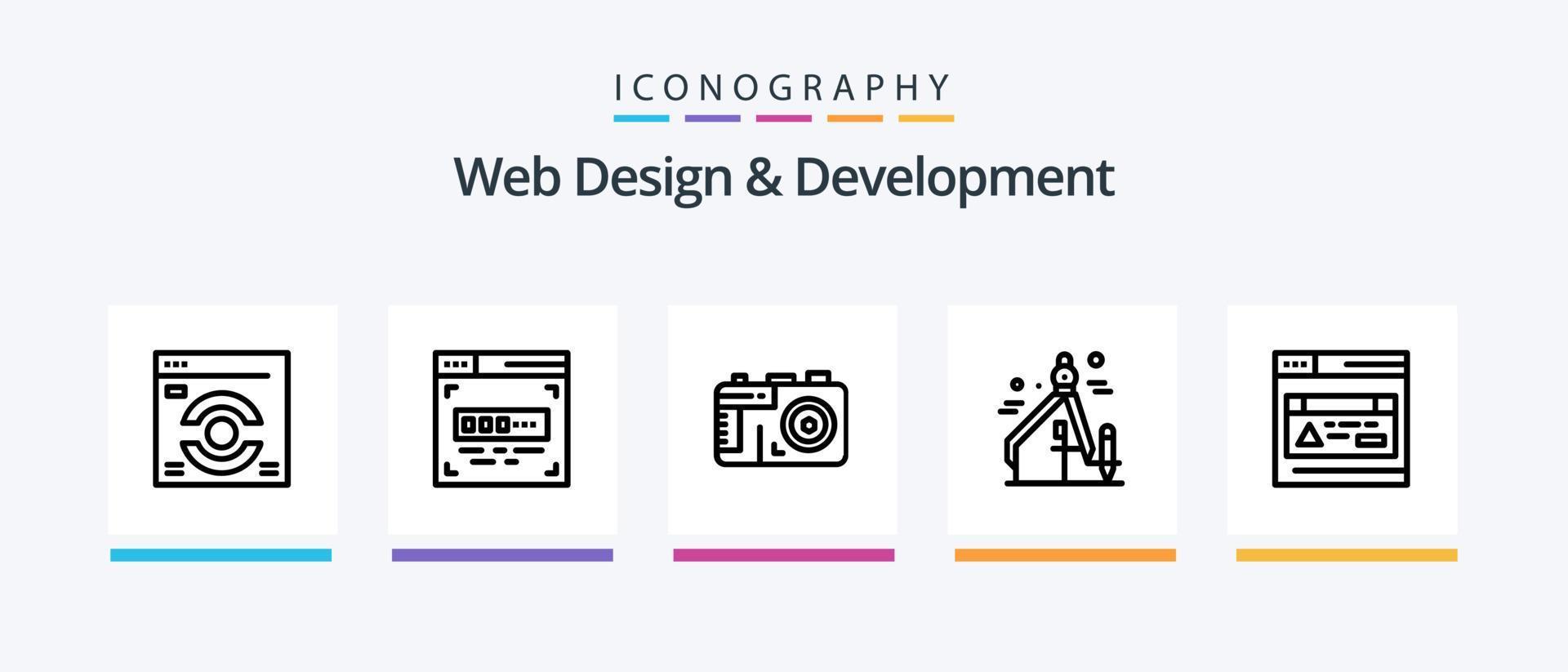 Web Design And Development Line 5 Icon Pack Including . web. designer. interface. coder ...
