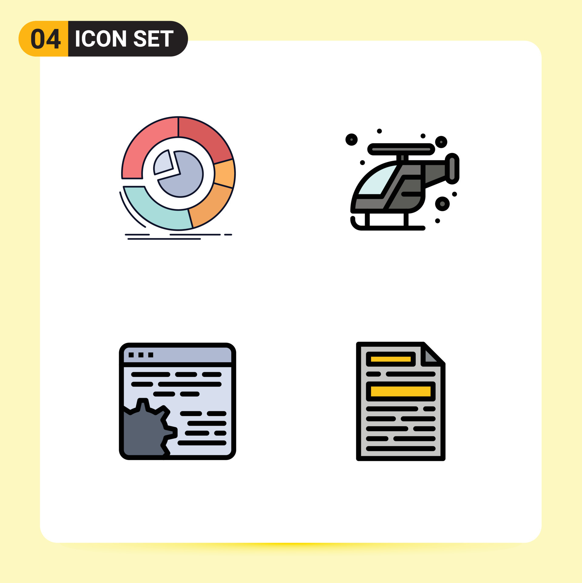 4 iconos creativos signos y símbolos modernos de análisis api diagrama ...