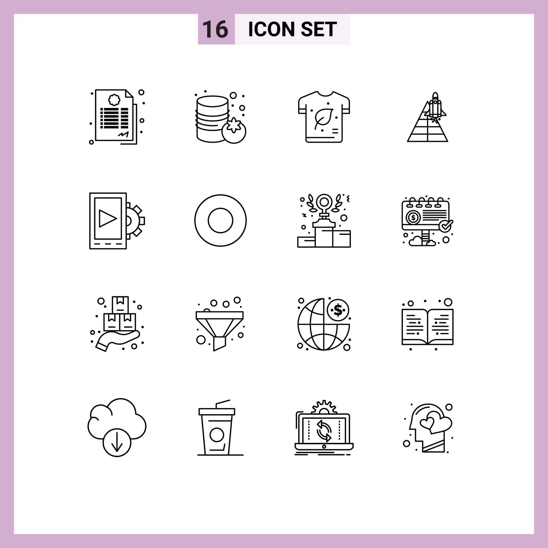 16 Universal Outlines Set For Web And Mobile Applications Mobile Space