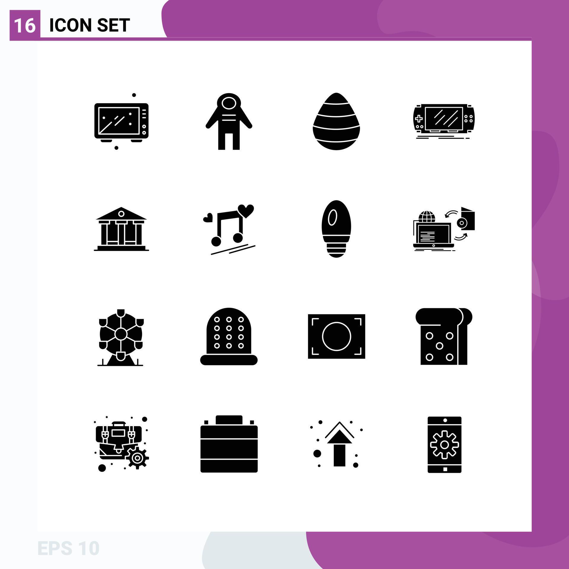 Stock Vector Icon Pack of 16 Line Signs and Symbols for psp game space ...
