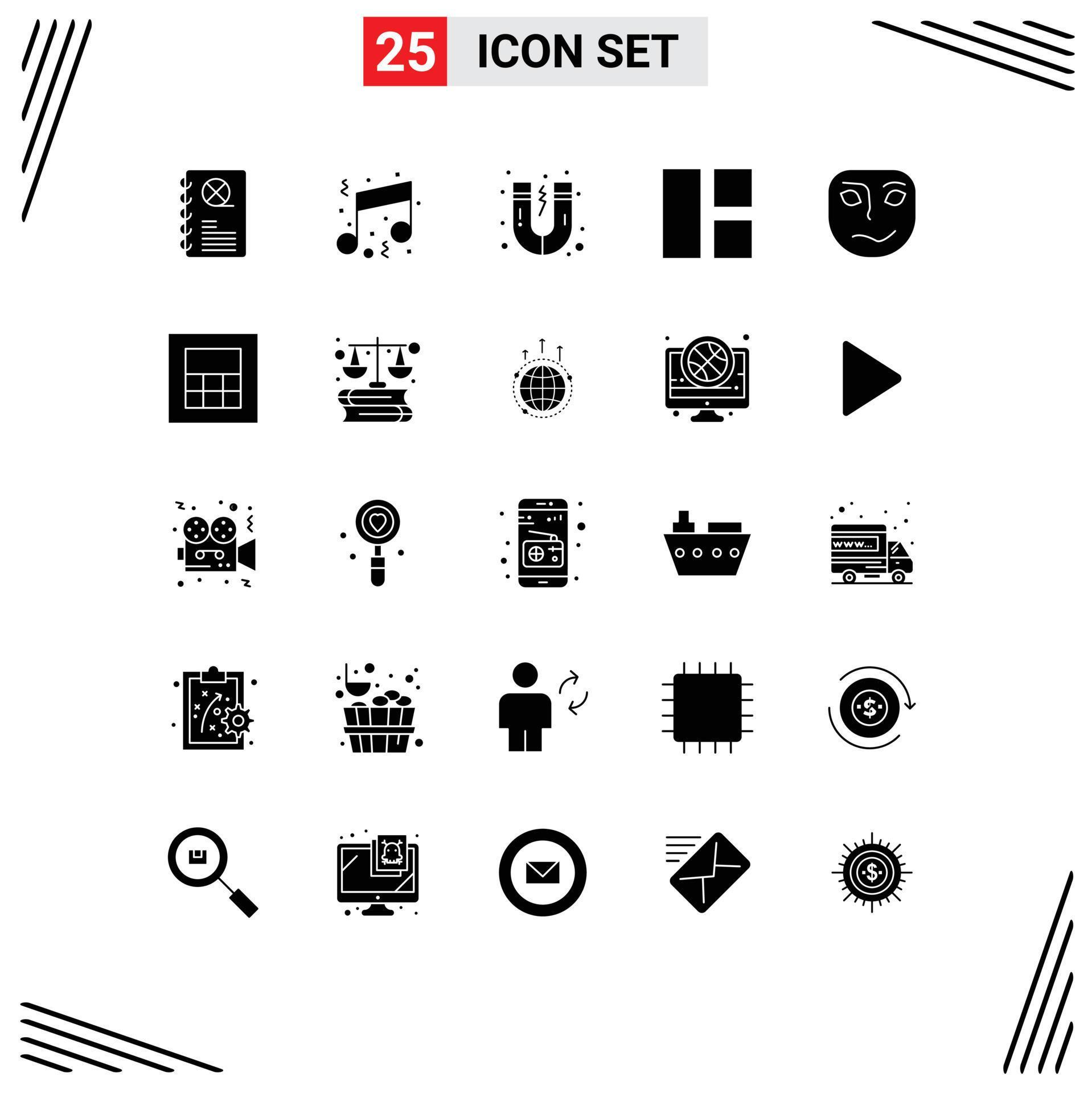 Stock Vector Icon Pack of 25 Line Signs and Symbols for emotion layout ...