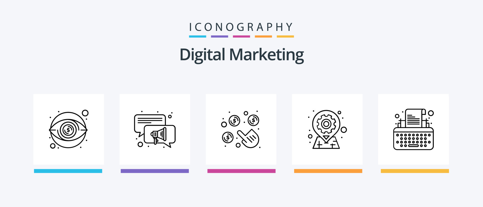 Digital Marketing Line 5 Icon Pack Including team. group. digital ... Digital Marketing Line 5 Icon Pack Including team. group. digital ...