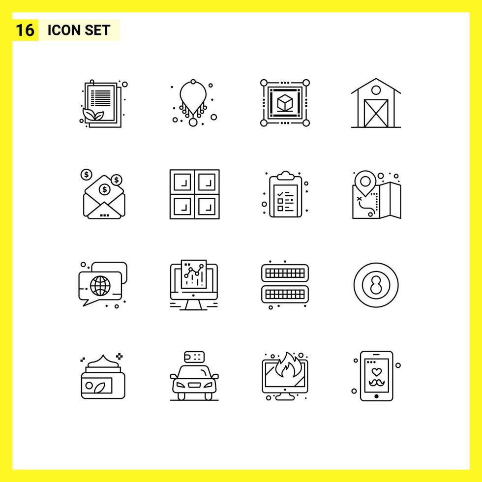 Stock Vector Icon Pack of 16 Line Signs and Symbols for investment ...