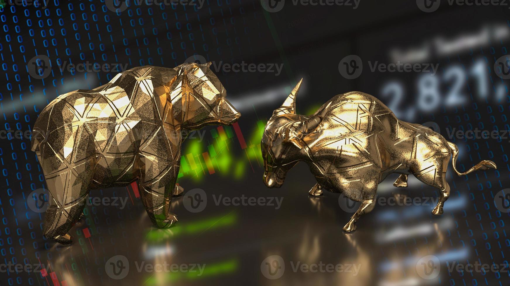 The gold bull and bear on chart for business concept 3d rendering 19281197 Stock Photo at Vecteezy