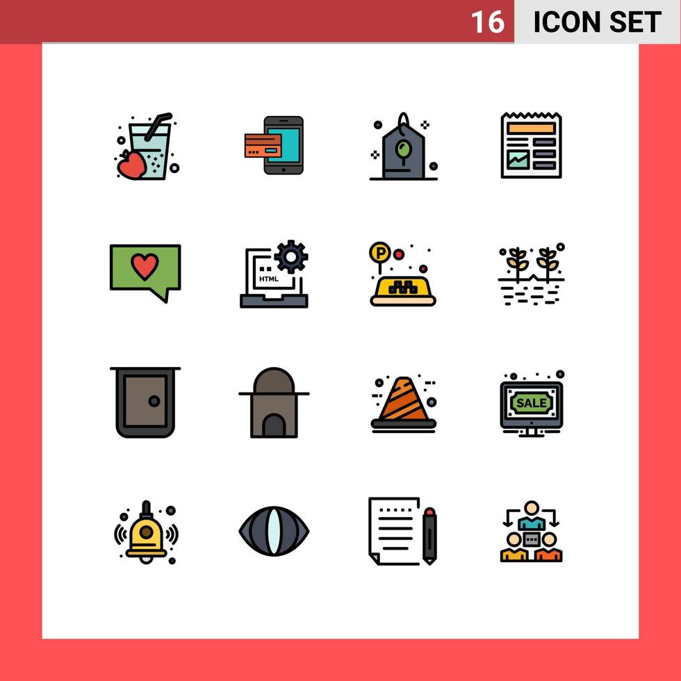 Stock Vector Icon Pack of 16 Line Signs and Symbols for basic party ...