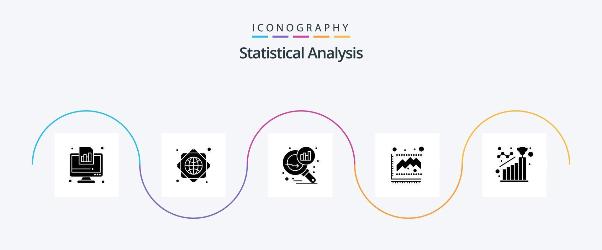Statistical Analysis Glyph 5 Icon Pack Including achievement ...