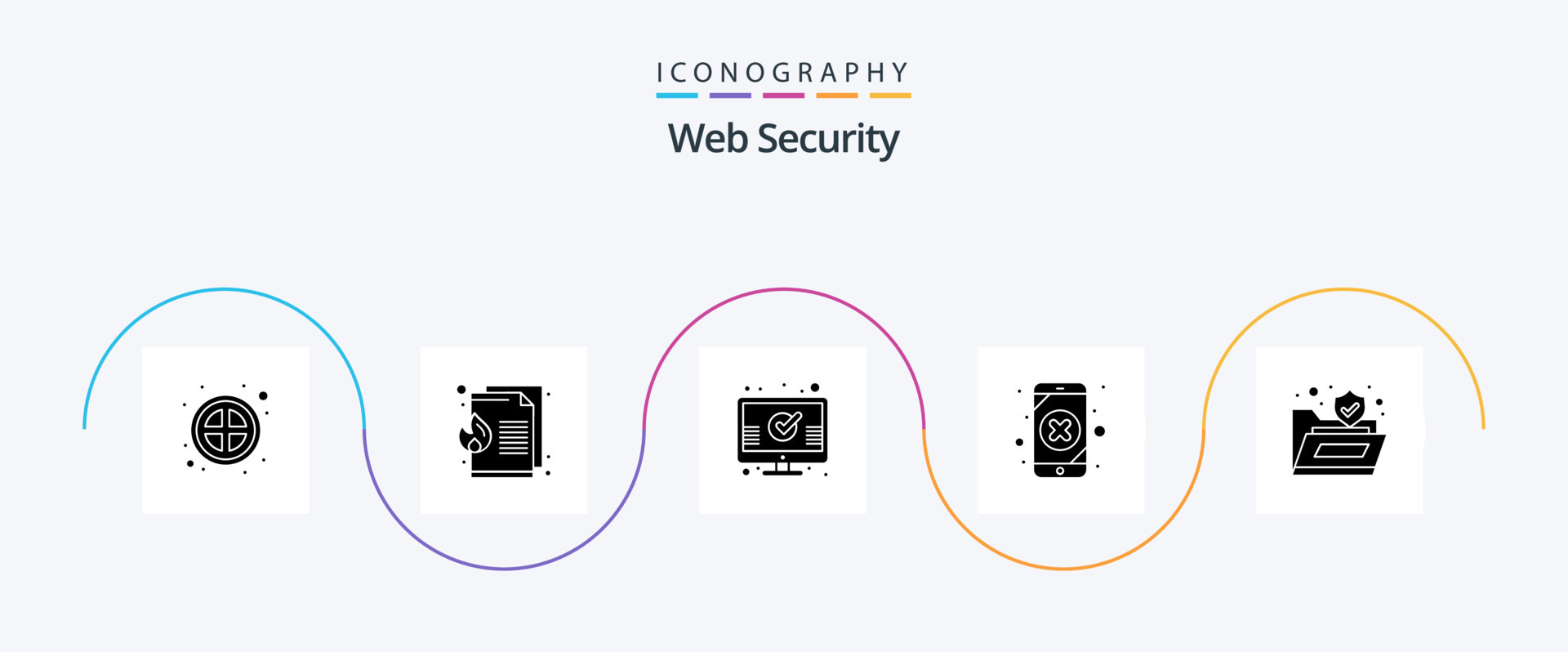 Web Security Glyph 5 Icon Pack Including lock. loss. check. leak. mobile data 19284712 Vector ...