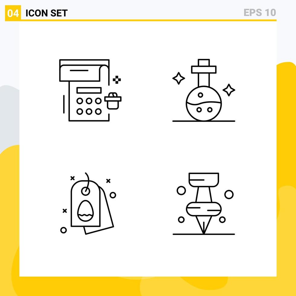 4 Universal Filledline Flat Colors Set For Web And Mobile Applications Calendar Egg Party