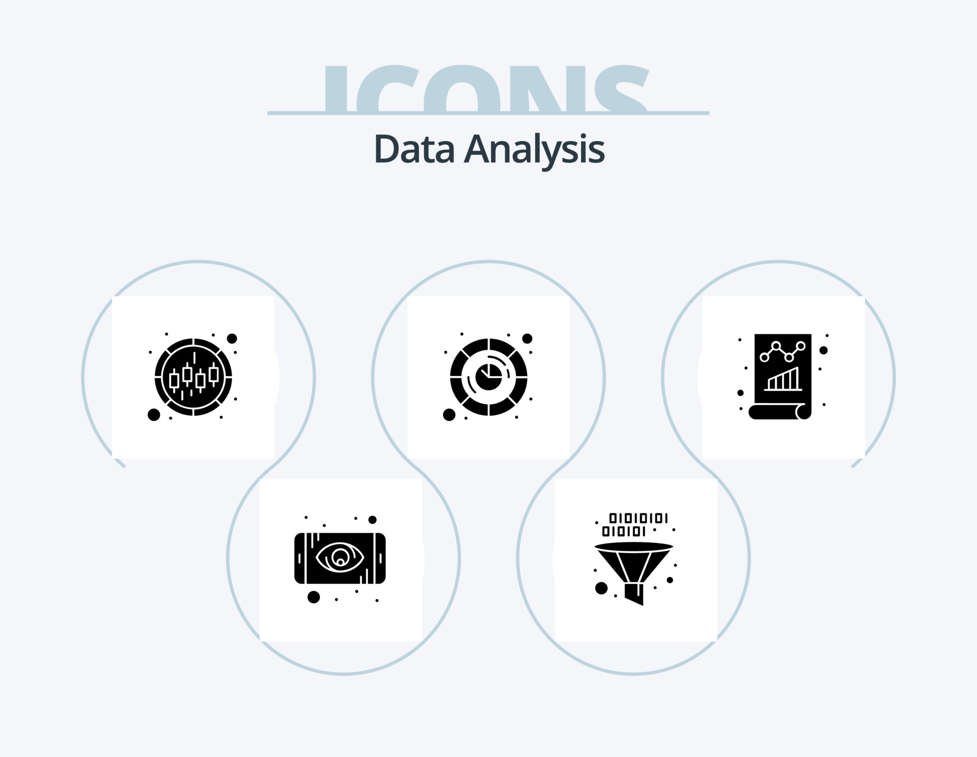Data Analysis Glyph Icon Pack 5 Icon Design. document. digital. coding. database. graph 19285436 ...