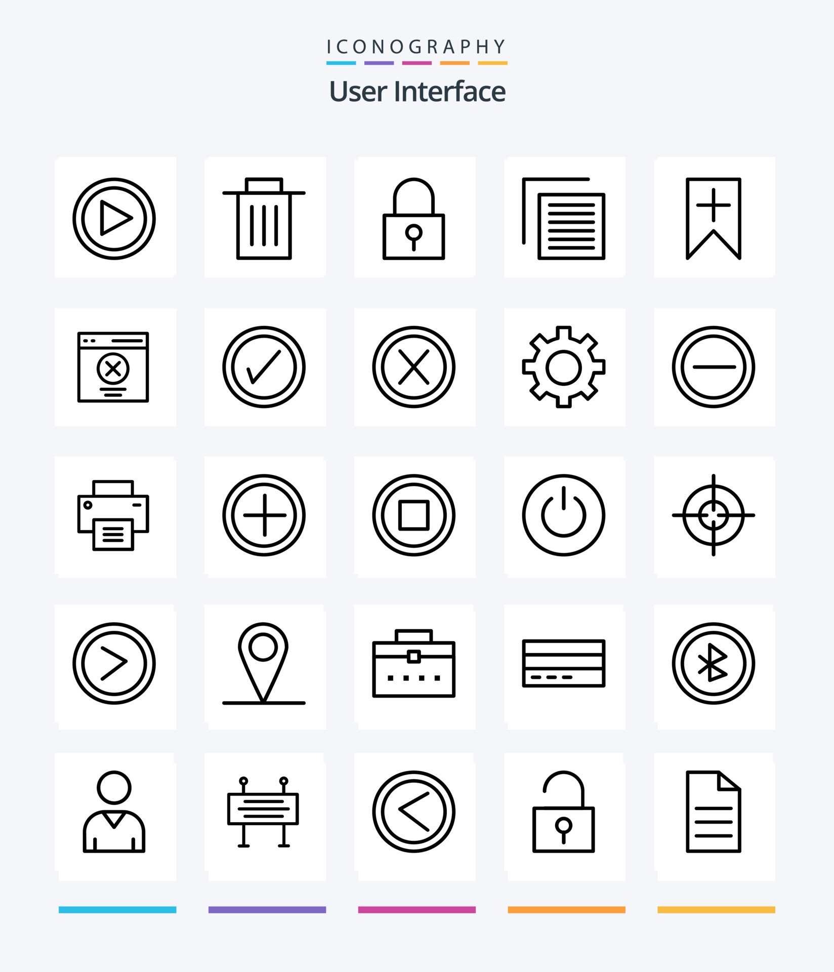 Creative User Interface 25 Outline Icon Pack Such As Plus Interface
