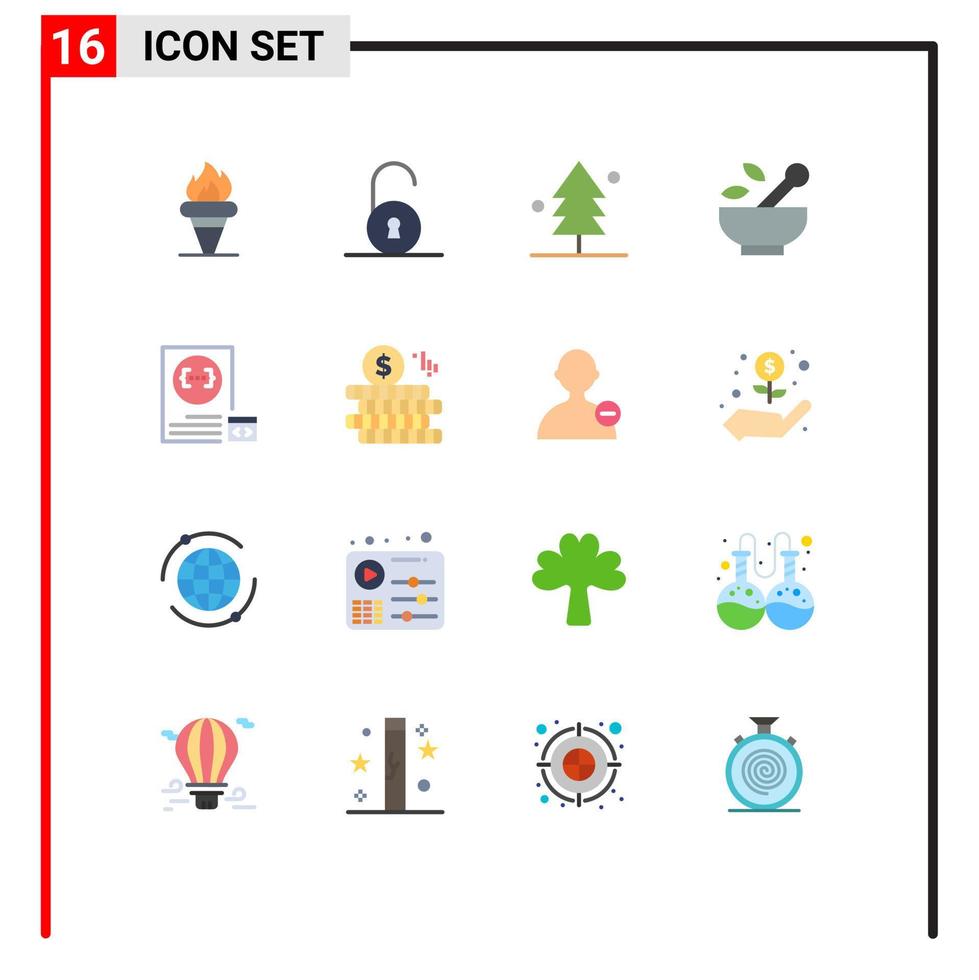 User Interface Pack Of 16 Basic Flat Colors Of Coding Soup Forest Medicine Hospital Editable