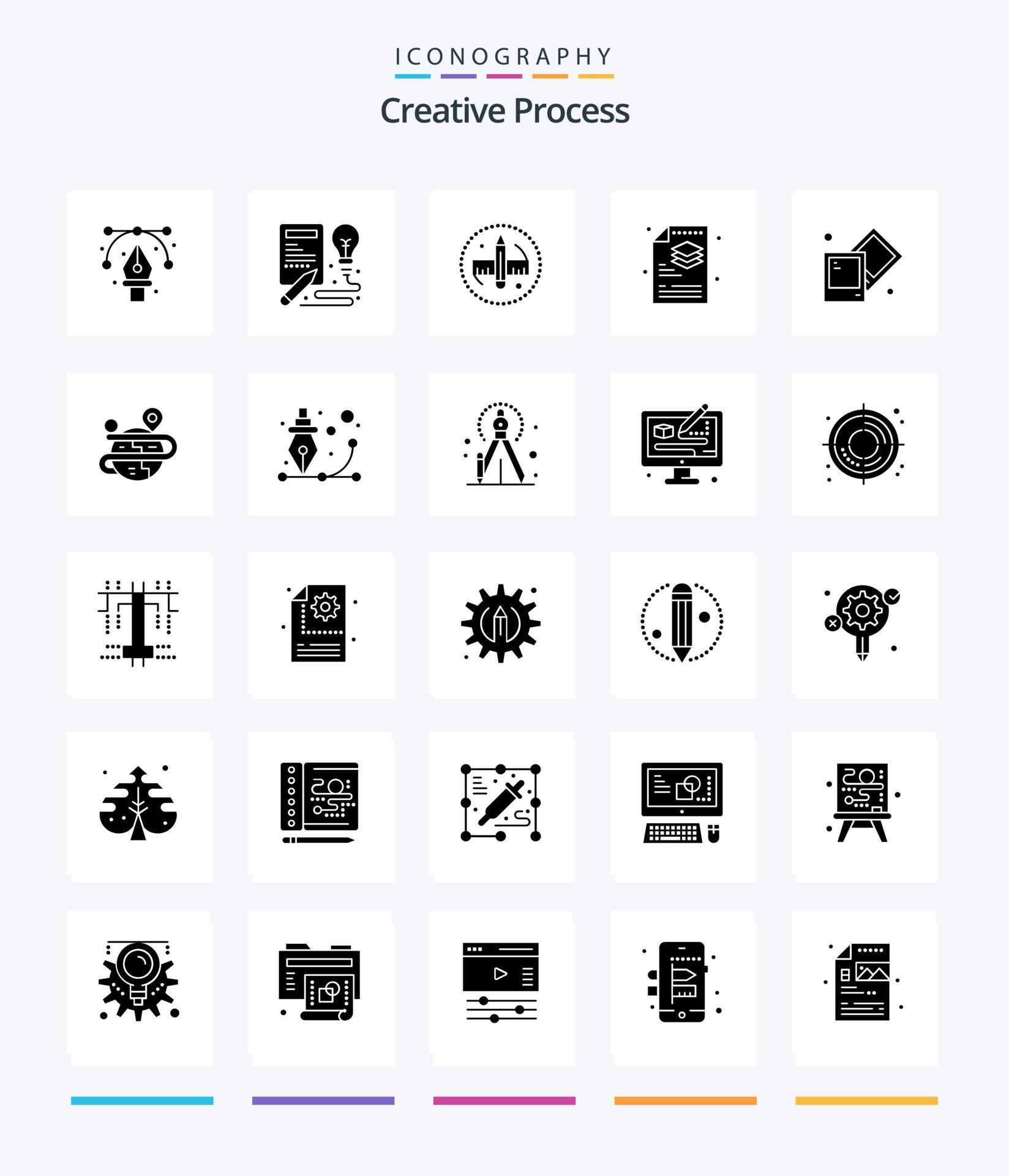 Creative Creative Process 25 Glyph Solid Black icon pack Such As ...