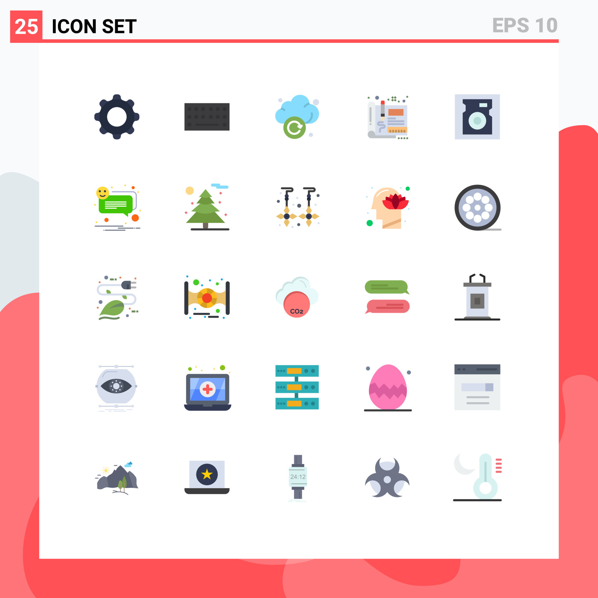 Set of 25 Modern UI Icons Symbols Signs for disk sketch cloud ...
