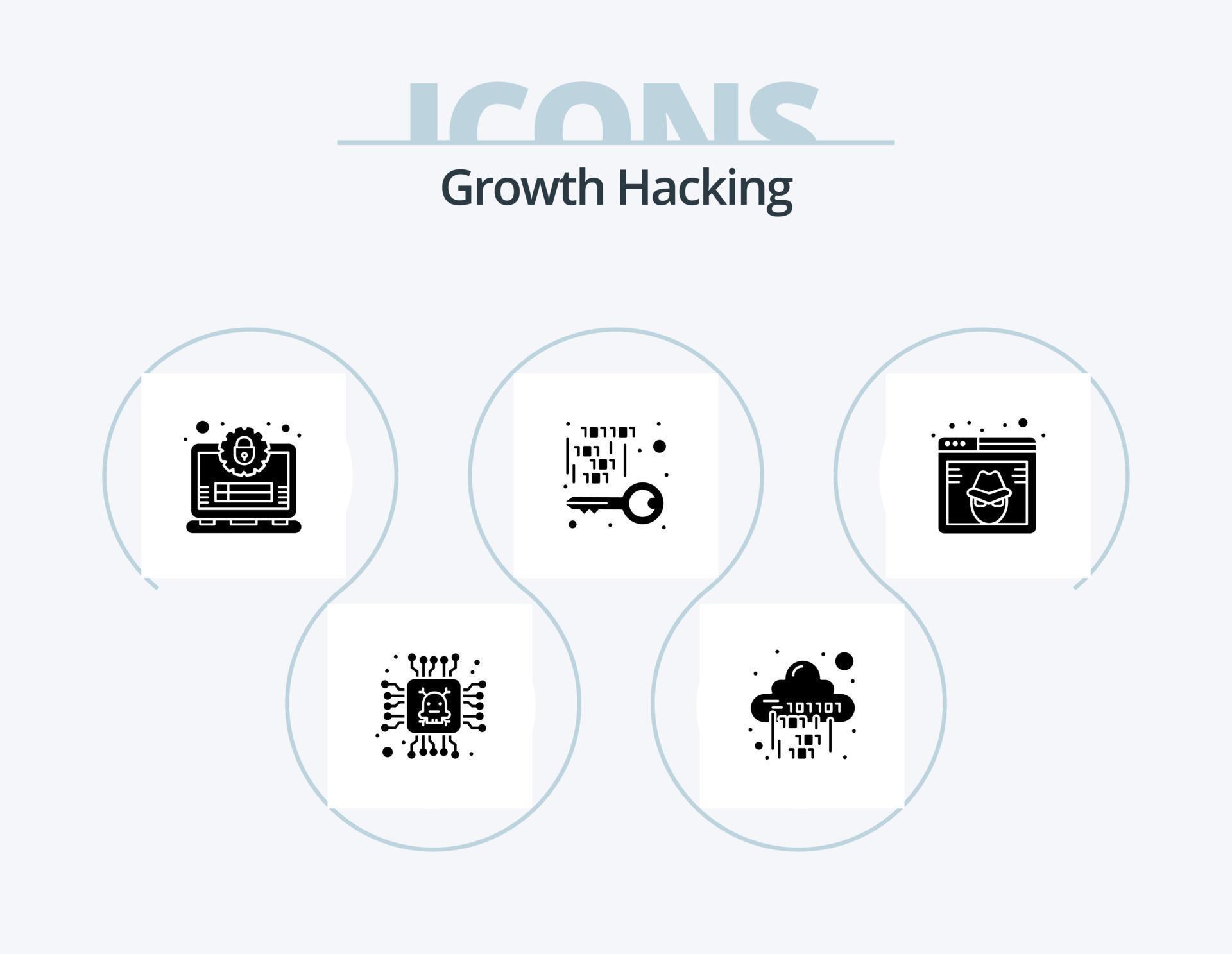 Hacking Glyph Icon Pack 5 Icon Design Security Key Server Hacker