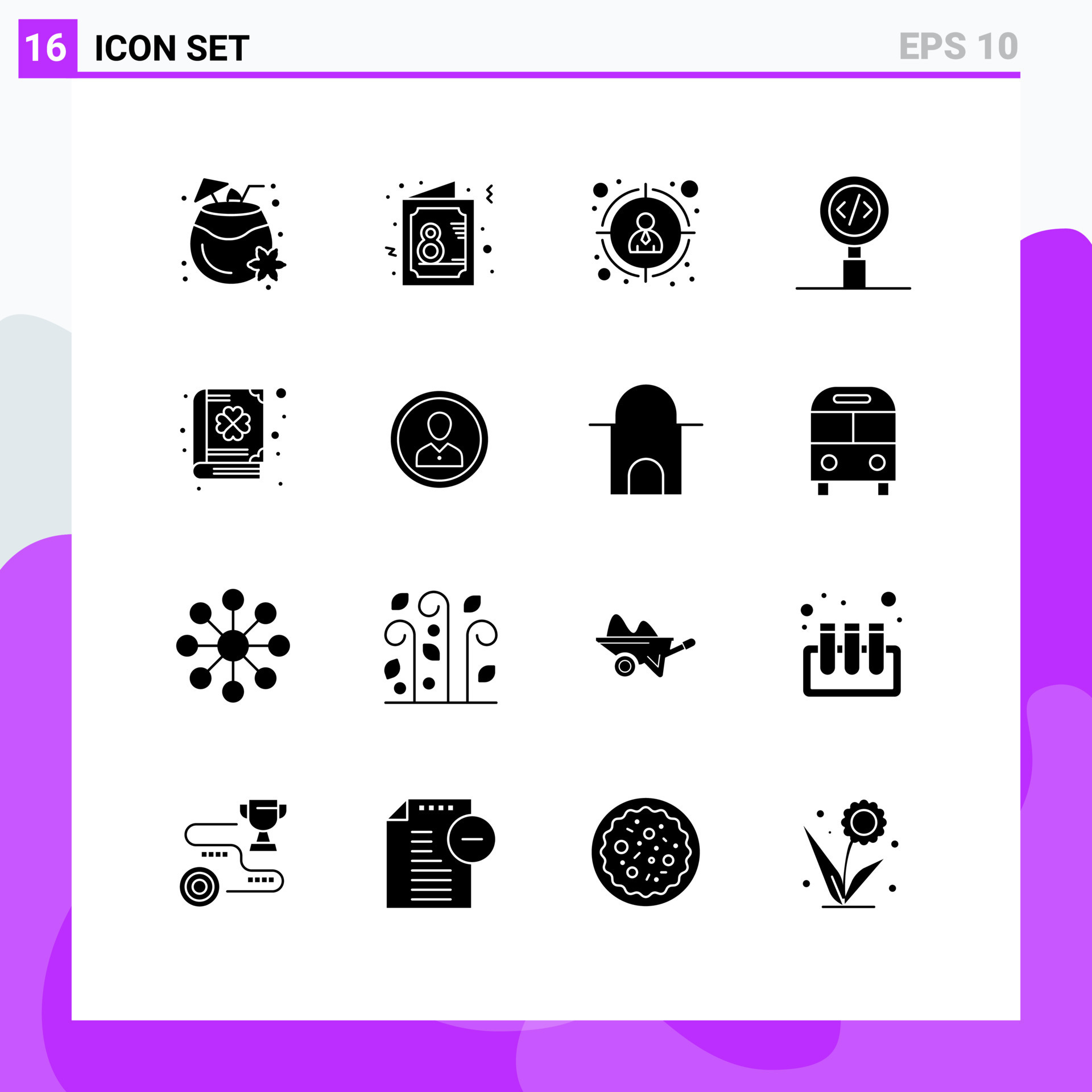Stock Vector Icon Pack Of 16 Line Signs And Symbols For Book Programming Symbol Development Code
