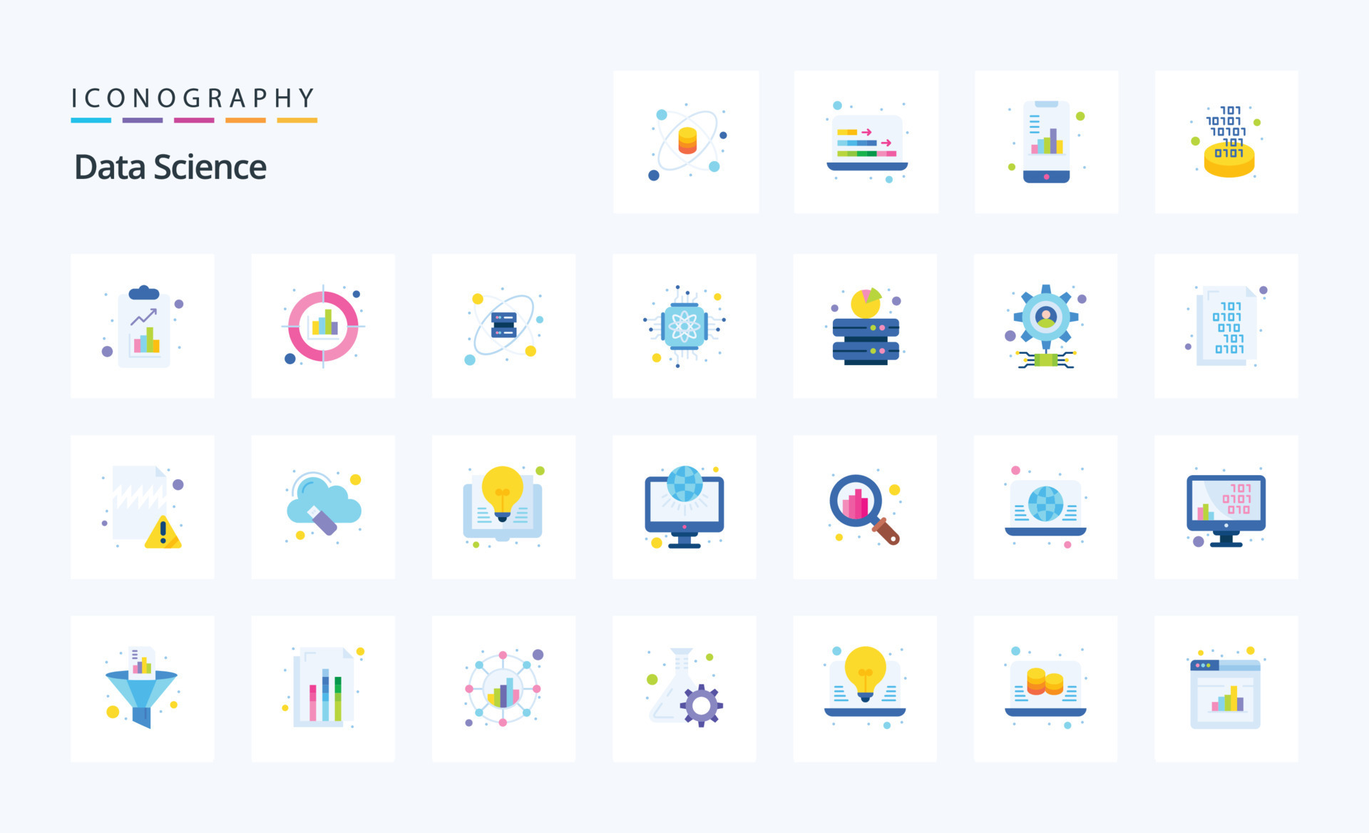 25 Data Science Flat color icon pack 19292828 Vector Art at Vecteezy