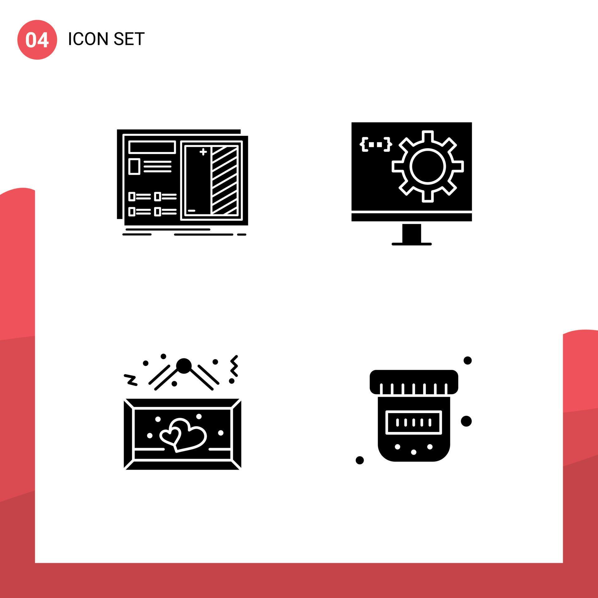 User Interface Pack of Basic Solid Glyphs of blueprint programming plan ...