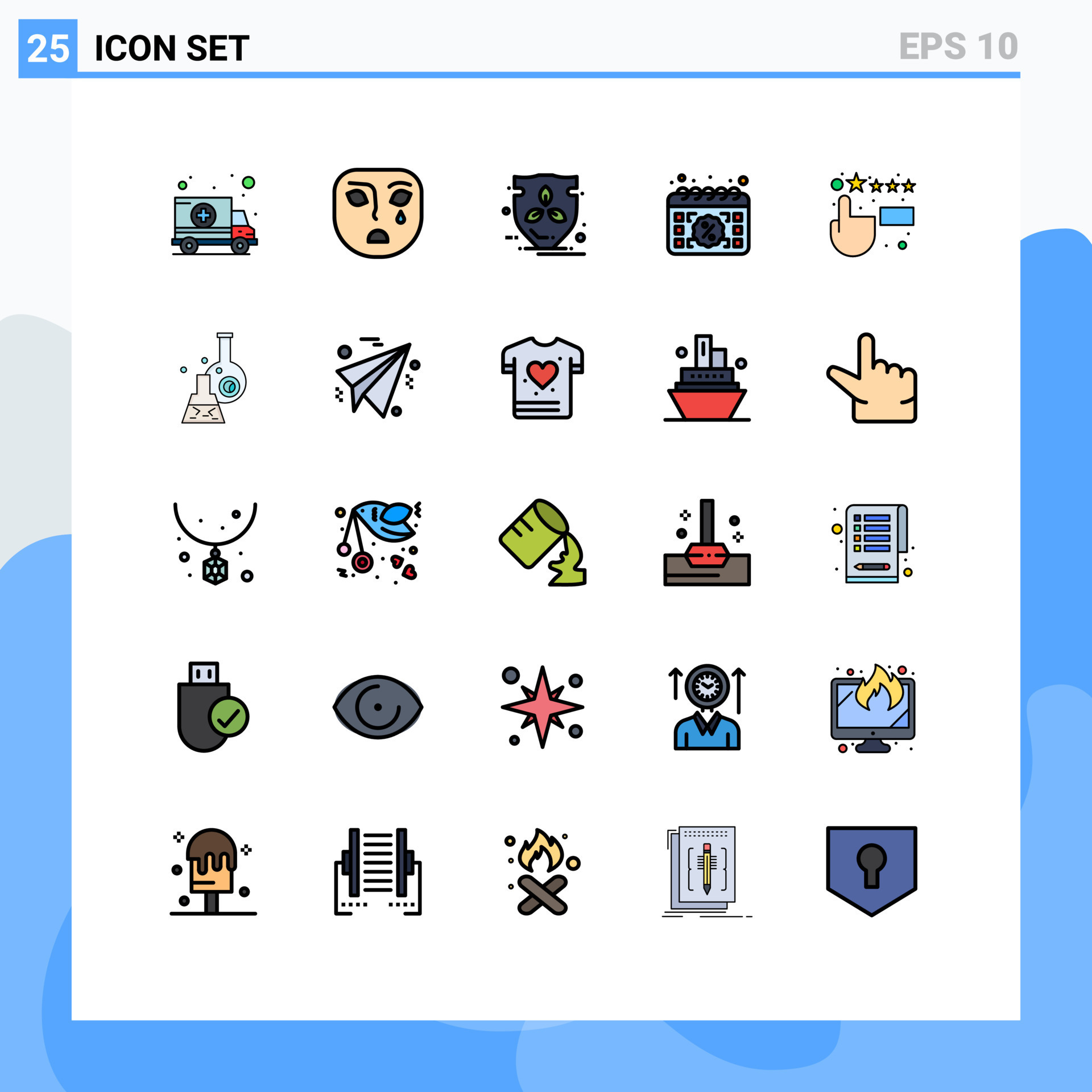 25 Thematic Vector Filled Line Flat Colors And Editable Symbols Of Customer Satisfaction Day Eco